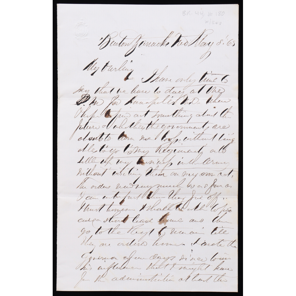 William H. Noble V Signed Handwritten Civil War Letter (Historic ...