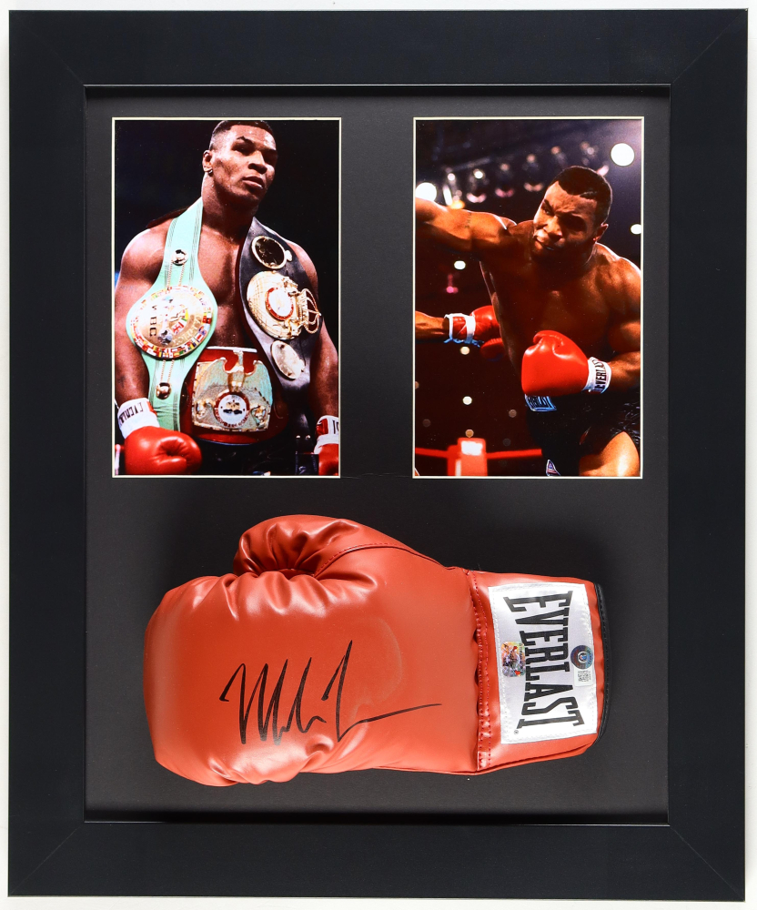 Mike Tyson Signed Custom Framed Everlast Boxing Glove Display (Beckett ...