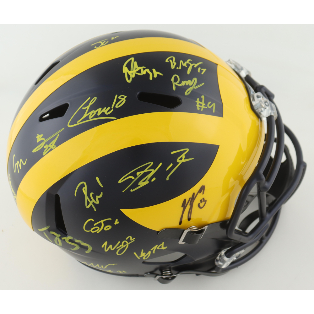 2023 Michigan Wolverines Full-Size Speed Helmet Team-Signed by (19 ...