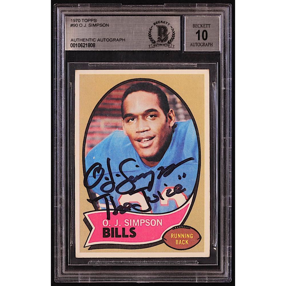 O.J. Simpson Signed 1970 Topps #90 RC Inscribed "The Juice" (BGS ...
