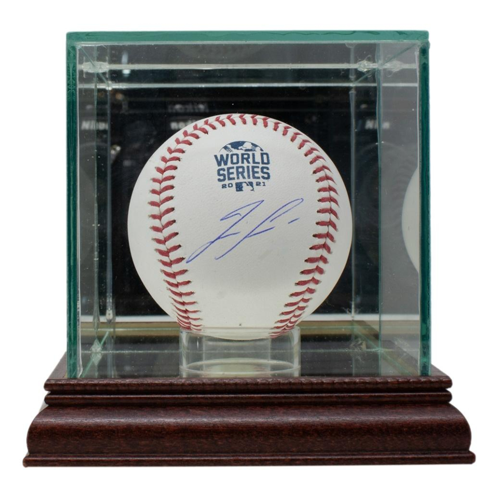 Ronald Acuna Jr. Signed 2021 World Series Baseball with Display Case ...