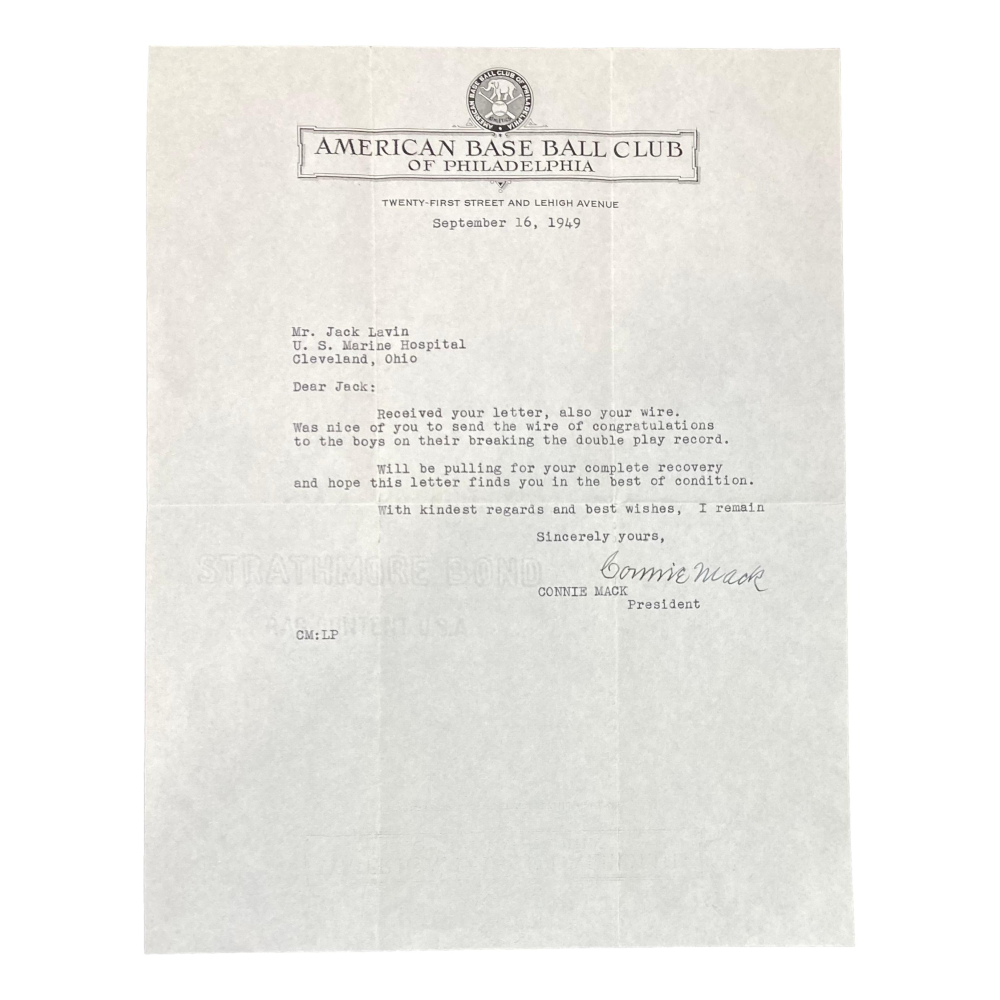 Connie Mack Signed Hand-Typed 1949 Letter (Beckett) | Pristine Auction