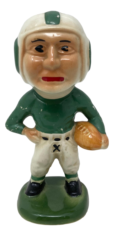 Vintage 1940s Moyer Pottery Ceramic Football Player Bank Statue ...