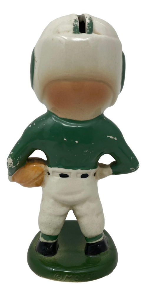 Vintage 1940s Moyer Pottery Ceramic Football Player Bank Statue ...