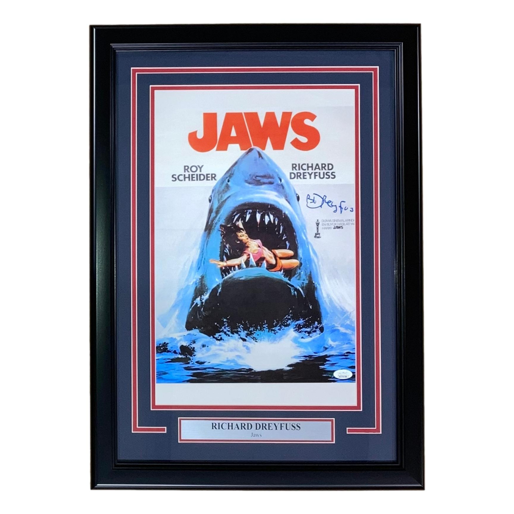 Richard Dreyfuss Signed "Jaws" Custom Framed Turkish Poster (JSA ...