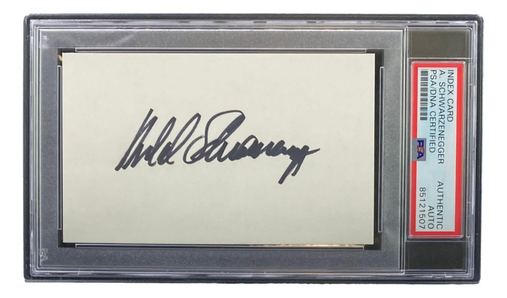 Arnold Schwarzenegger Signed Index Card (PSA) | Pristine Auction