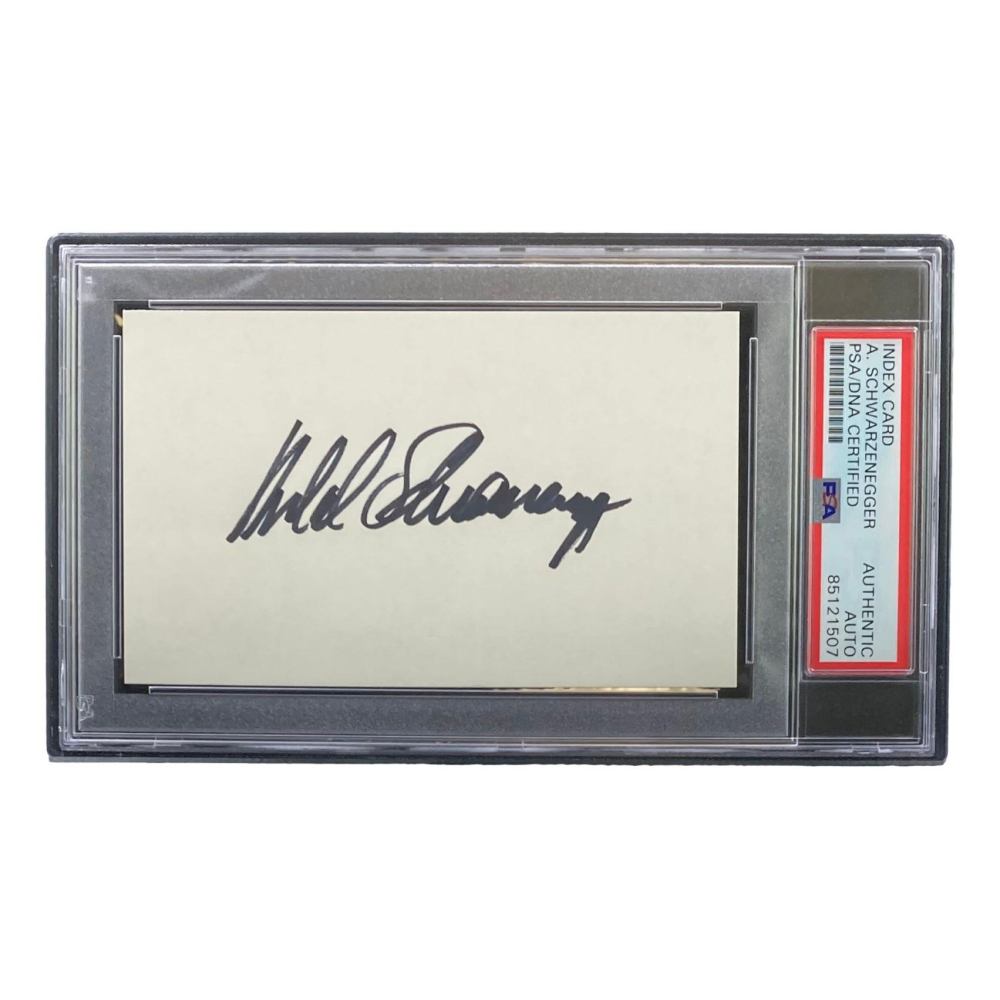 Arnold Schwarzenegger Signed Index Card (PSA) | Pristine Auction