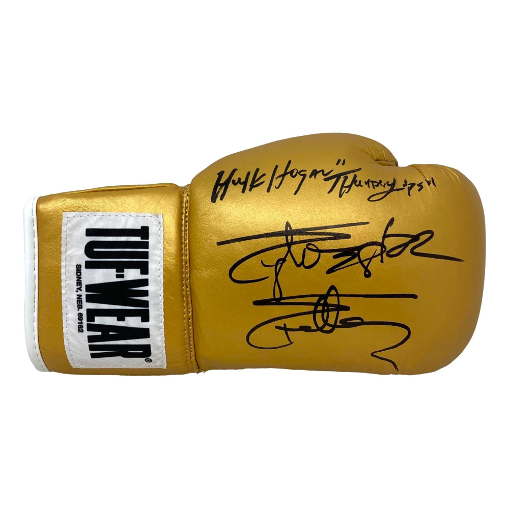 Sylvester Stallone & Hulk Hogan Signed Tuf-Wear Boxing Glove Inscribed ...