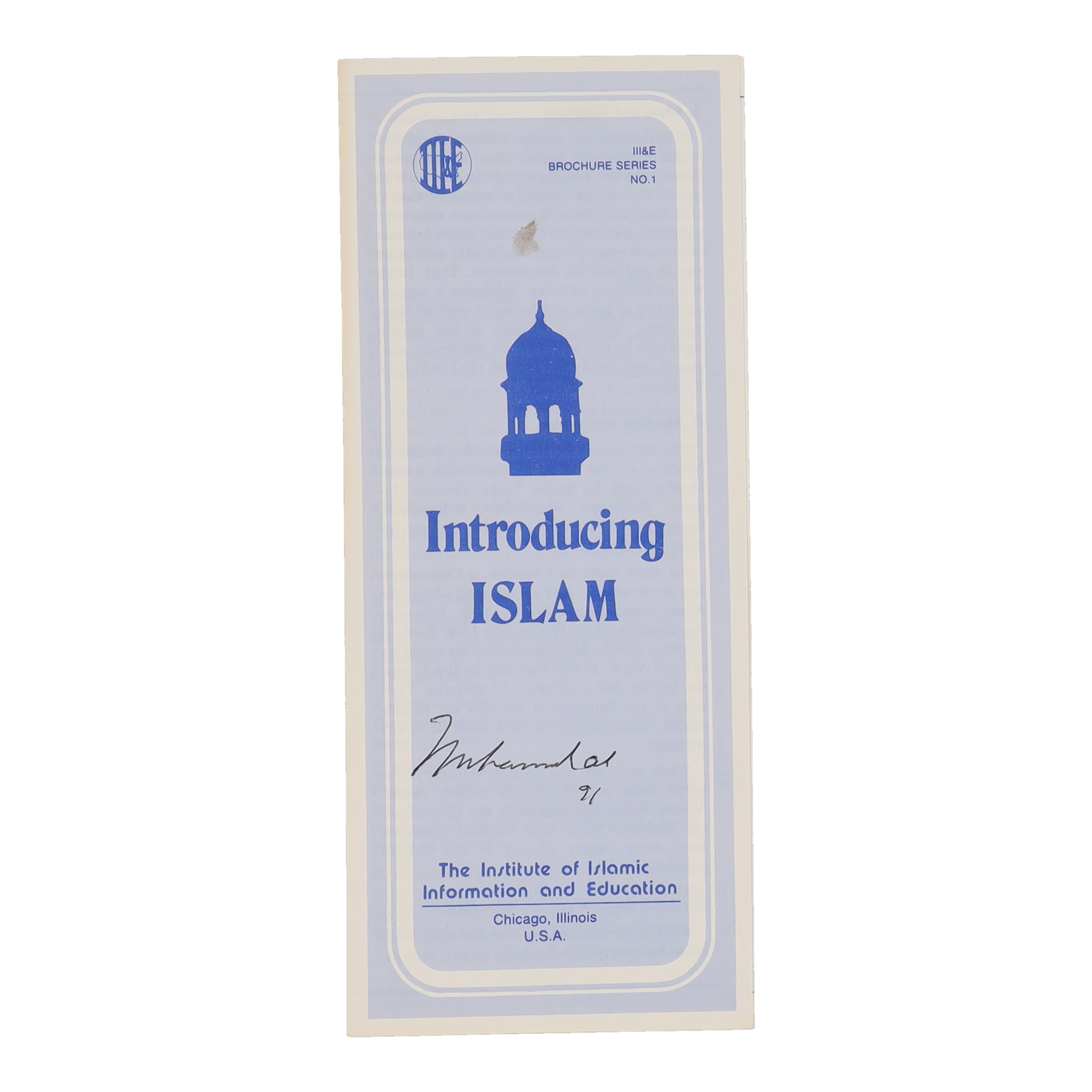 Muhammad Ali Signed "Introducing Islam" Pamphlet Inscribed "91" (JSA ...