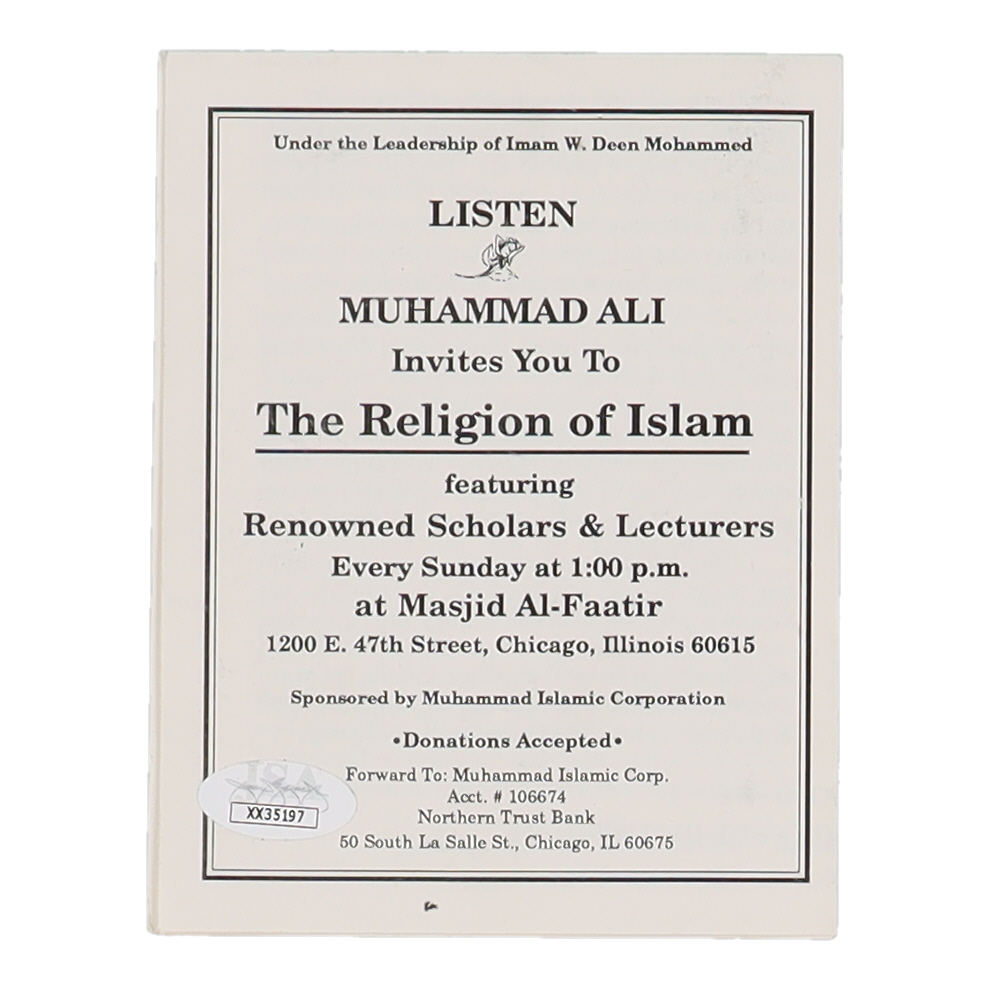 Muhammad Ali Signed "The Religion of Islam" Pamphlet Inscribed "2-21-90 ...
