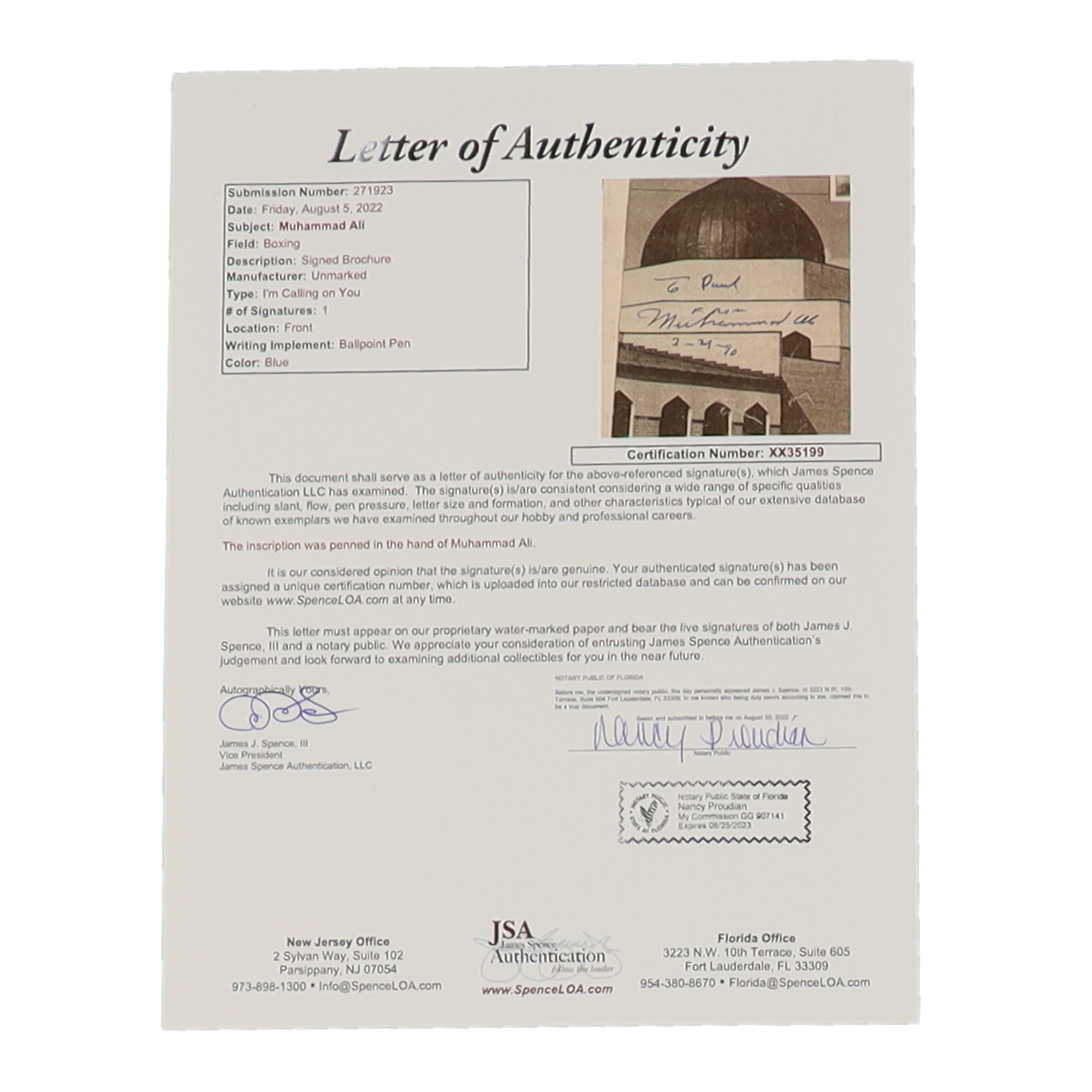 Muhammad Ali Signed "The Religion of Islam" Pamphlet Inscribed "2-21-90 ...