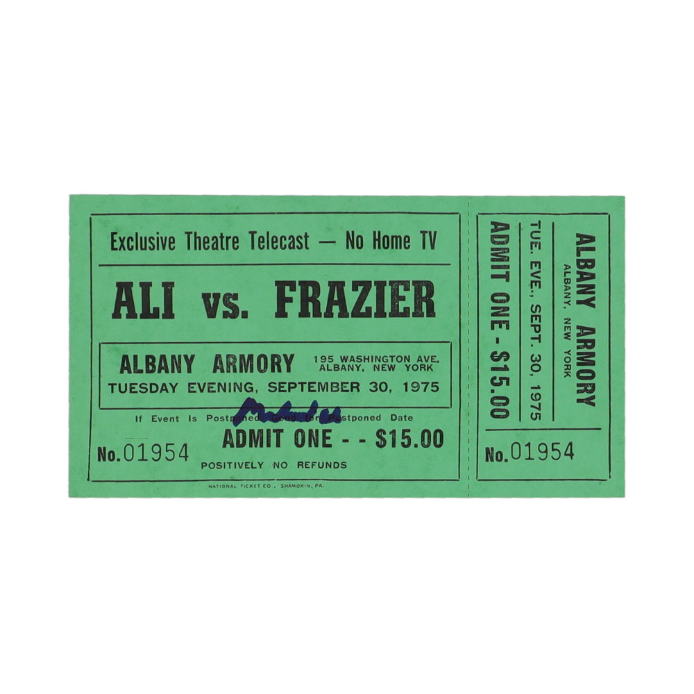 Muhammad Ali Signed 1975 Ali vs. Frazier Fight Ticket (JSA) | Pristine ...
