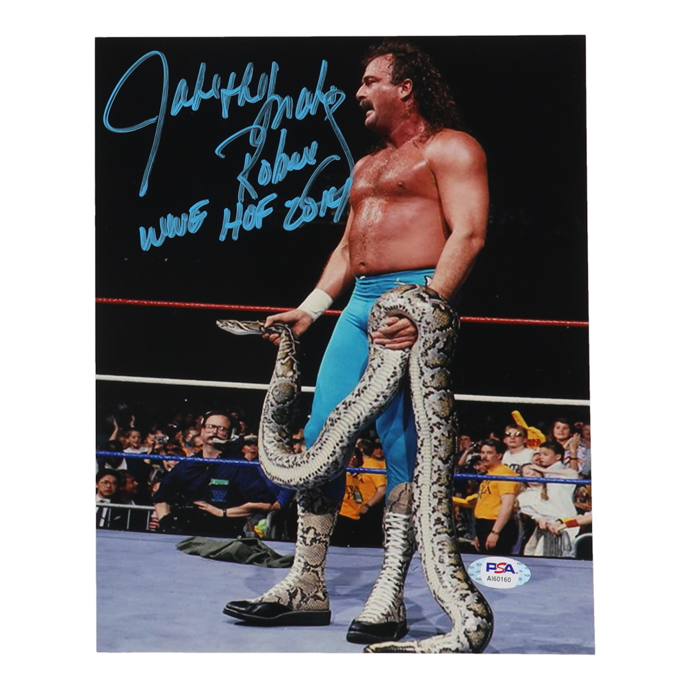 Jake "The Snake" Roberts Signed WWE 8x10 Photo Inscribed "WWE HOF 2014 ...