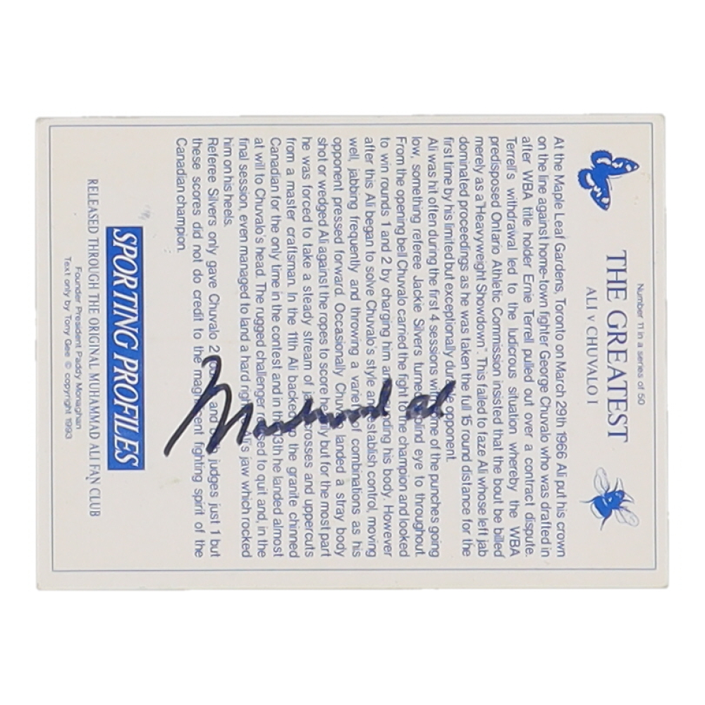 Muhammad Ali Twice-Signed Trading Card (JSA) | Pristine Auction