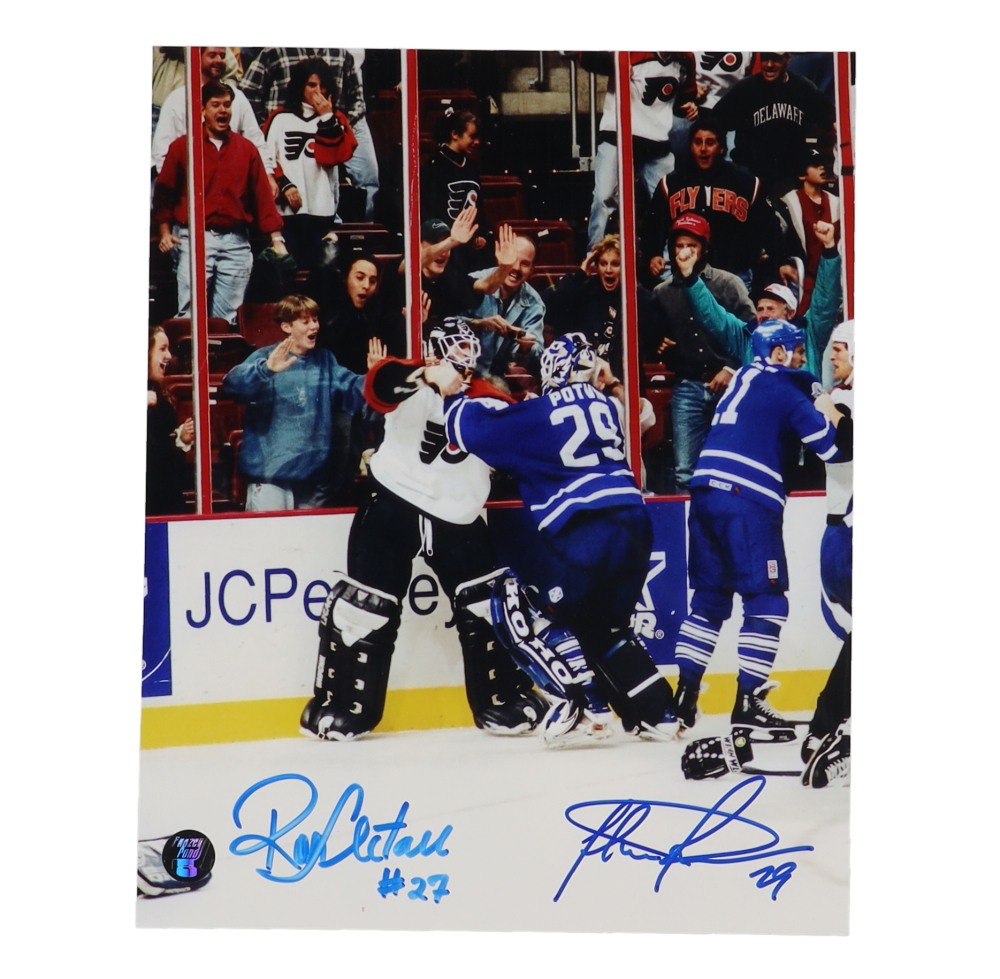 Felix Potvin & Ron Hextall Signed 8x10 Photo (Frozen Pond) | Pristine ...