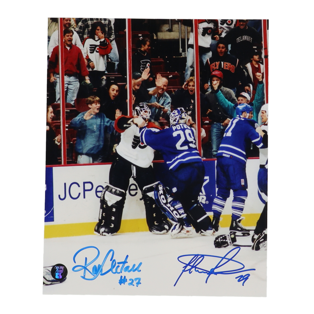 Felix Potvin & Ron Hextall Signed 8x10 Photo (Frozen Pond) | Pristine ...