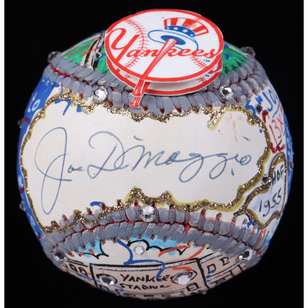 Joe DiMaggio Signed Baseball Hand-Painted by Renowned Pop Artist ...