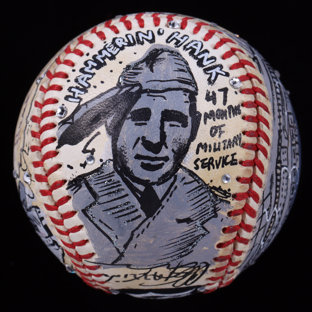 Hank Greenberg Signed Baseball Hand-Painted by Renowned Pop Artist ...