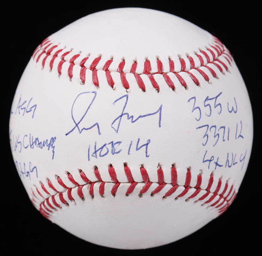 Greg Maddux Signed OML Baseball with (7) Career Achievement Inscriptions (MLB) | Pristine Auction