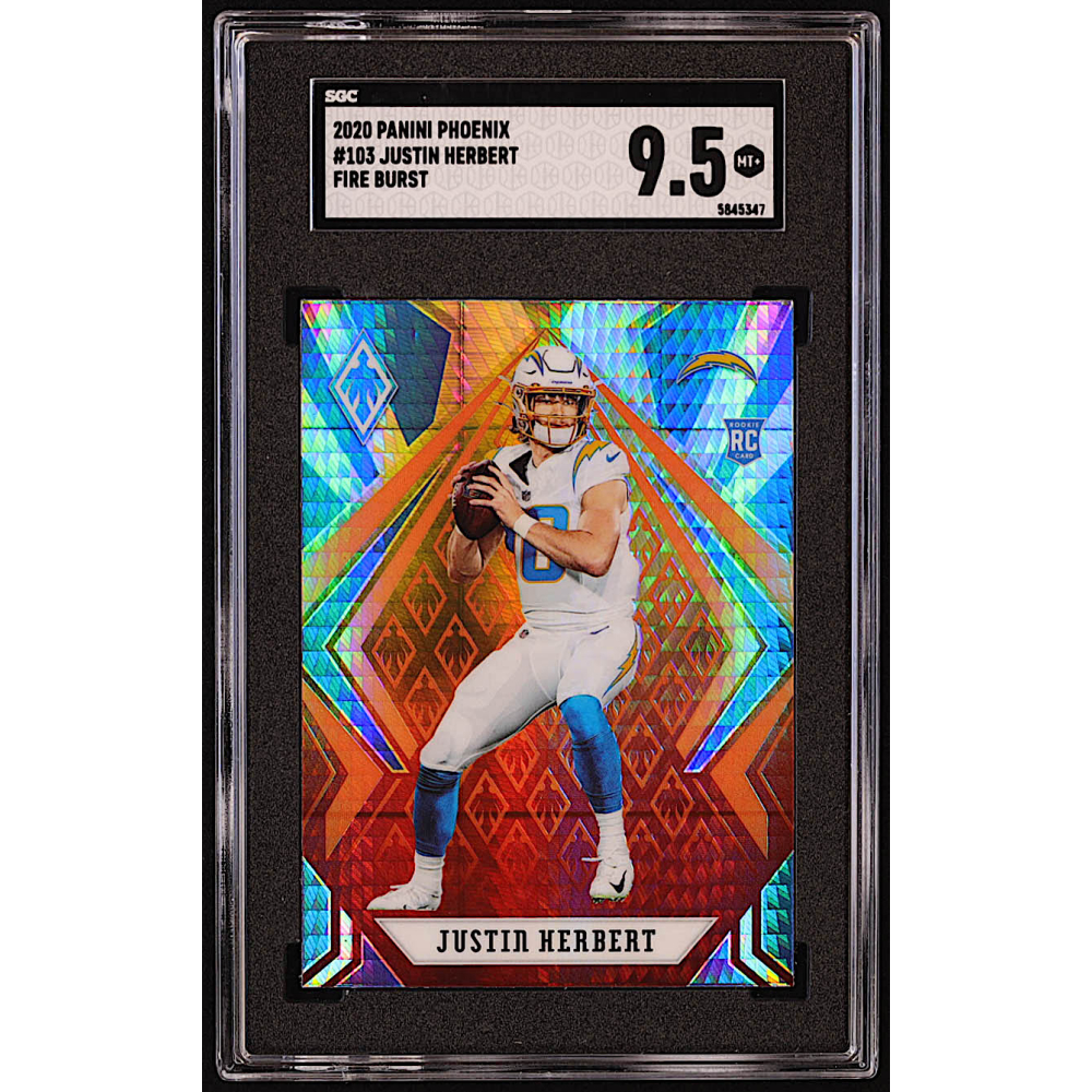 Justin Herbert 2020 Panini Phoenix Fire Burst #103 RC (SGC 9.5 ...