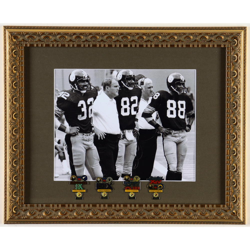 Steelers Custom Framed Photo Display With (4) Official Super Bowl Pins ...