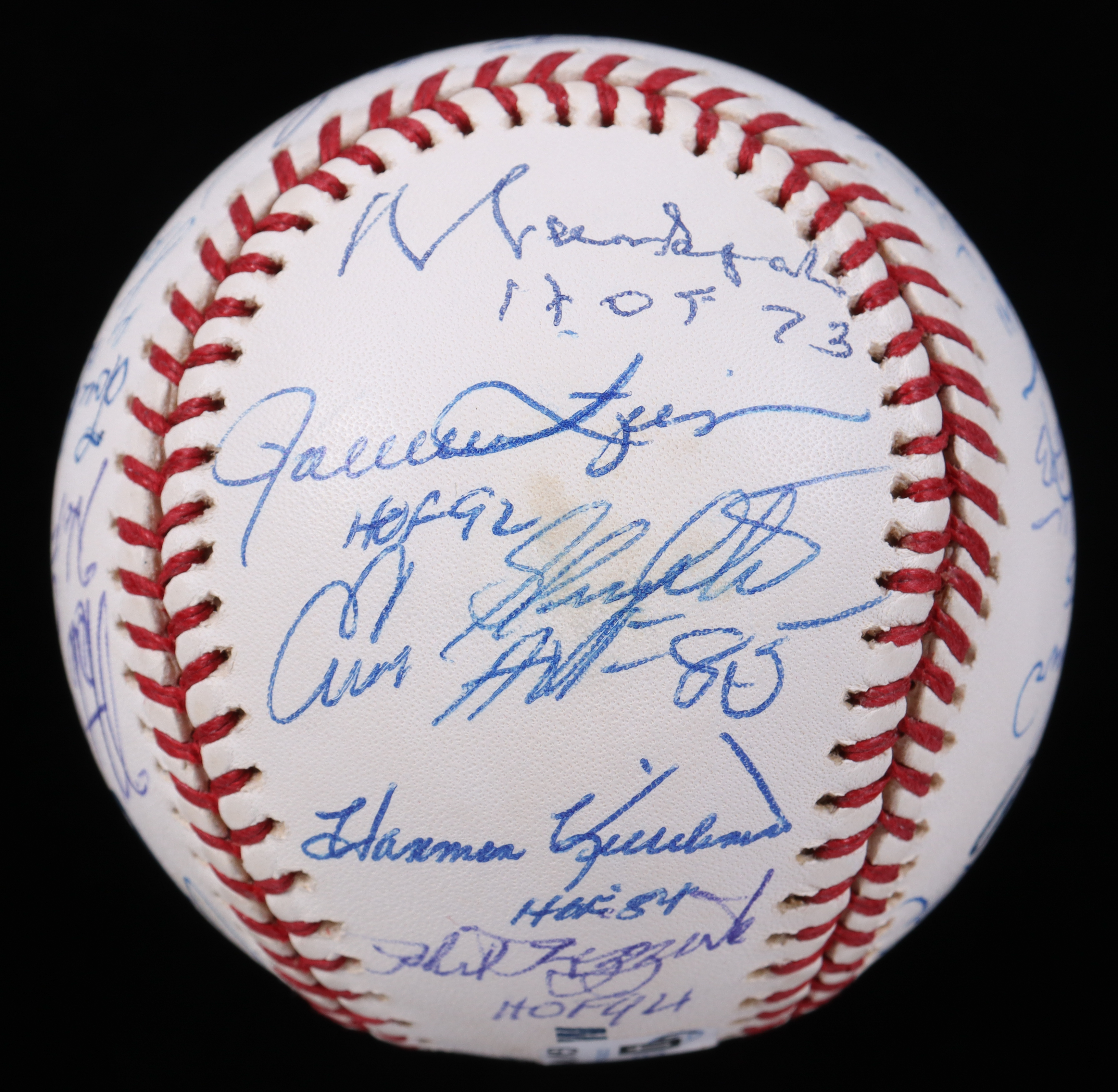 OML Baseball Signed & Inscribed By (21) Legends with Yogi Berra, Whitey ...