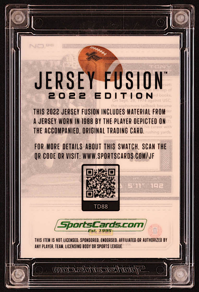 Tony Dorsett 2022 Jersey Fusion Game Used Swatch #TD88 | Pristine Auction