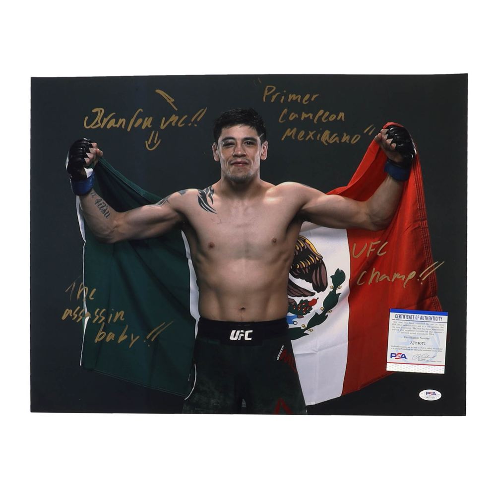 Brandon Moreno Signed UFC 16x20 Photo Inscribed "Primer Campion ...