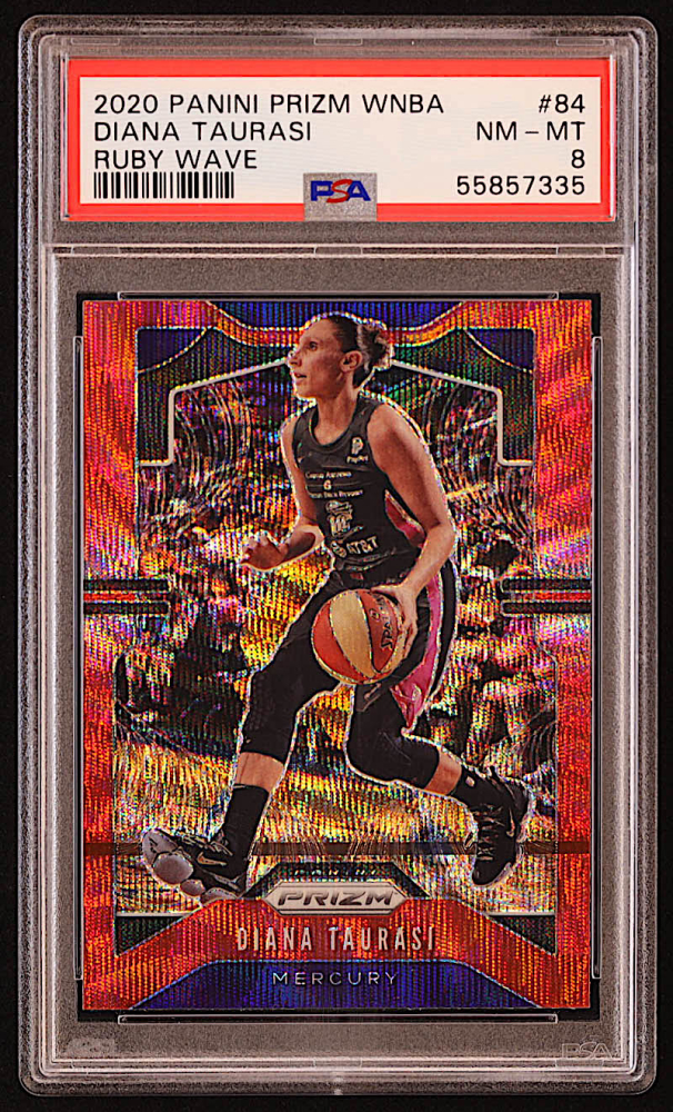 Diana Taurasi 2020 Panini Prizm WNBA Prizms Ruby Wave #84 (PSA 8 ...