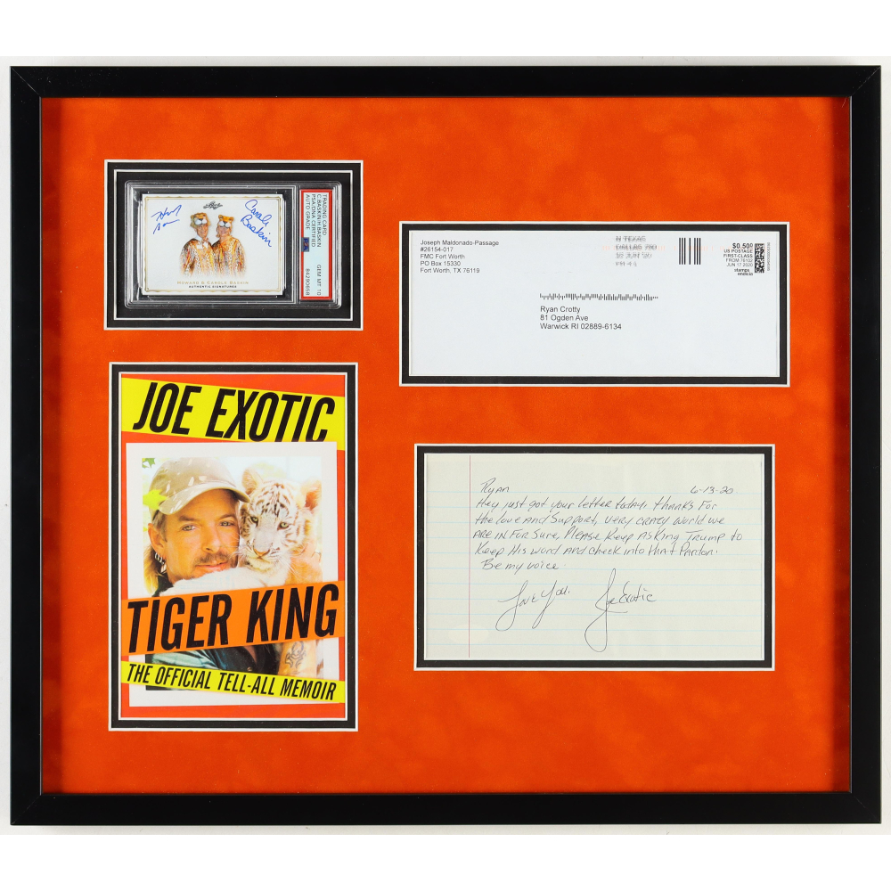 Joe Exotic, Carole Baskin & Howard Baskin Signed Framed Display with ...