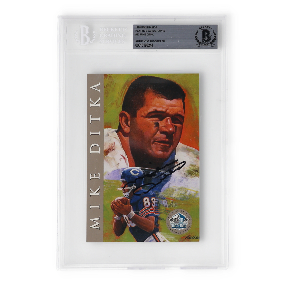 Mike Ditka Signed 1998 Ron Mix HOF Platinum Autographs #22 (BGS ...