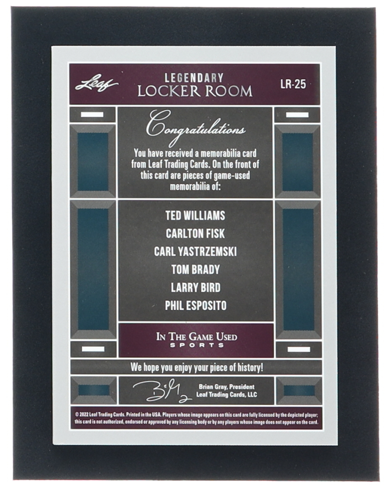 Ted Williams / Carlton Fisk / Carl Yastrzemski / Tom Brady / Larry Bird ...