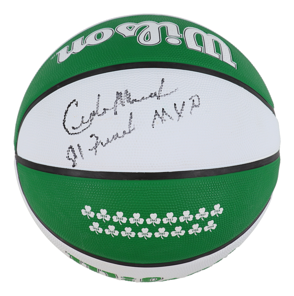Cedric Maxwell Signed Celtics Logo Basketball Inscribed "81 Finals MVP ...