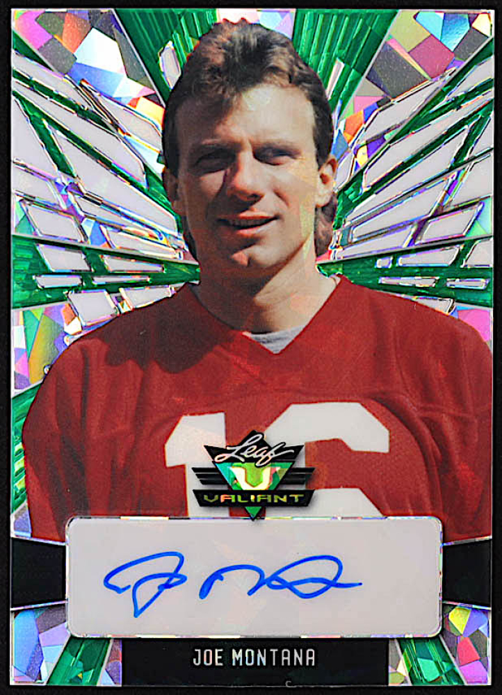 Joe Montana 2022 Leaf Valiant Portrait Autographs Crystal Green #PAJM2 ...