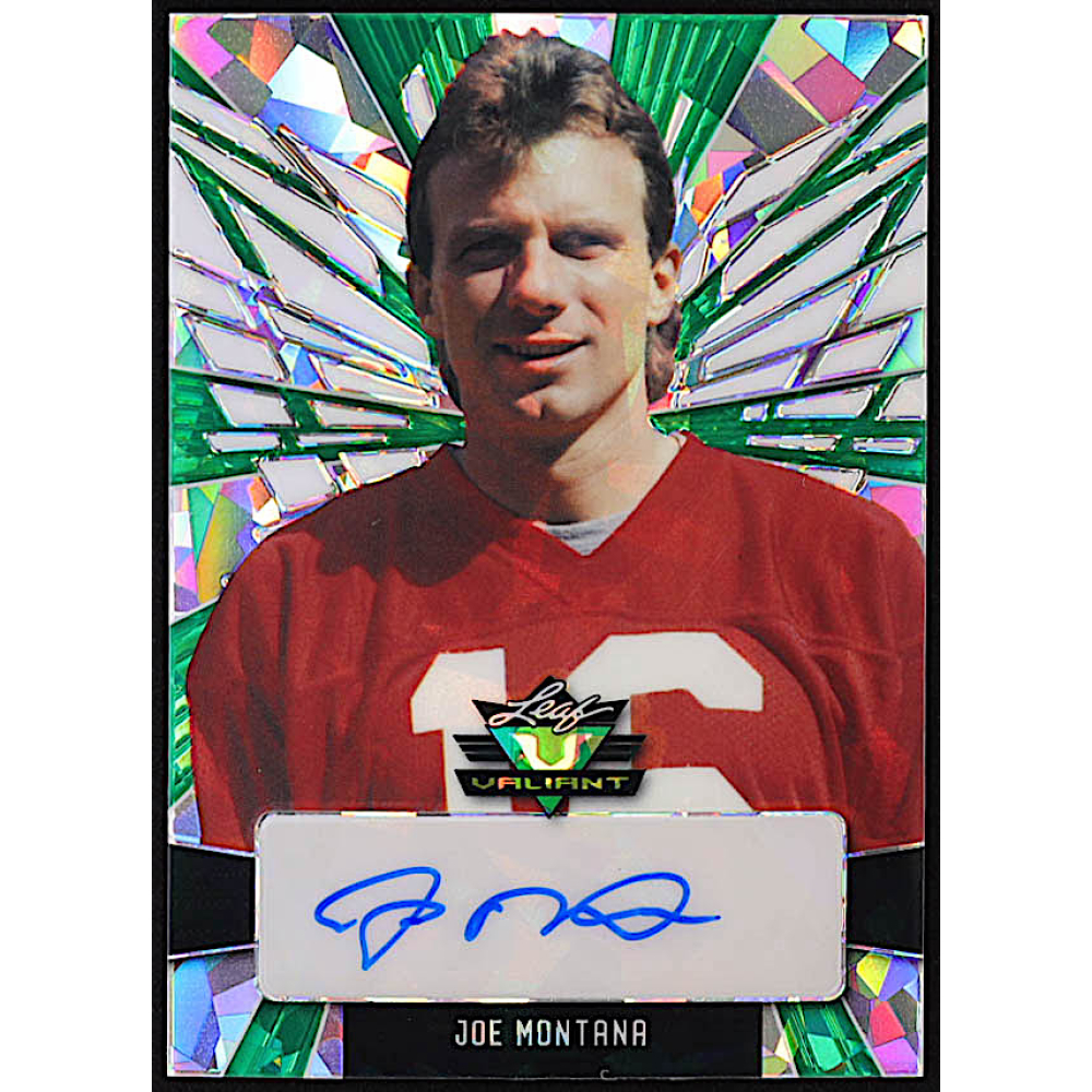Joe Montana 2022 Leaf Valiant Portrait Autographs Crystal Green #PAJM2 ...