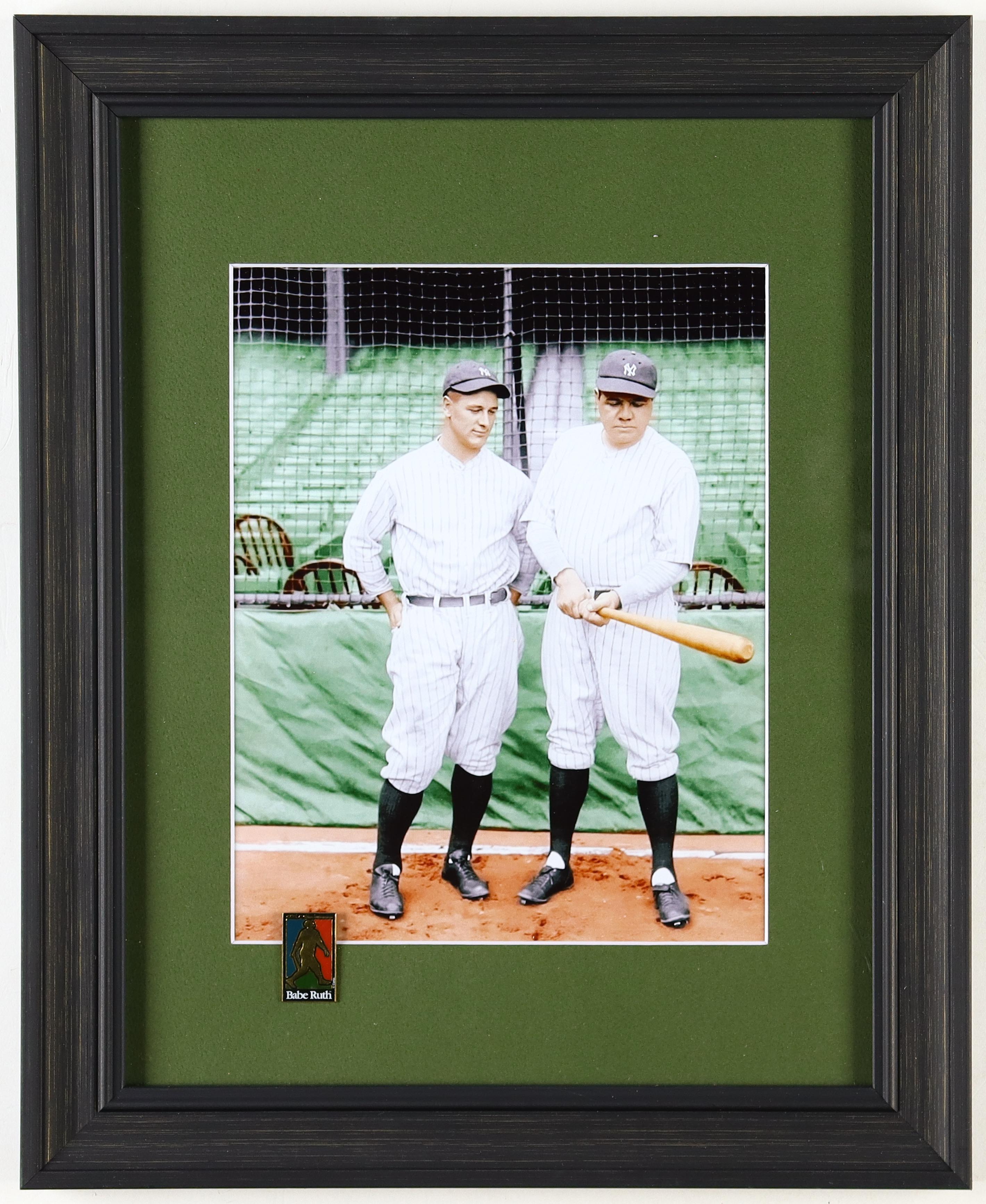 Babe Ruth & Lou Gehrig Yankees Colorized Custom Framed Photo Display ...