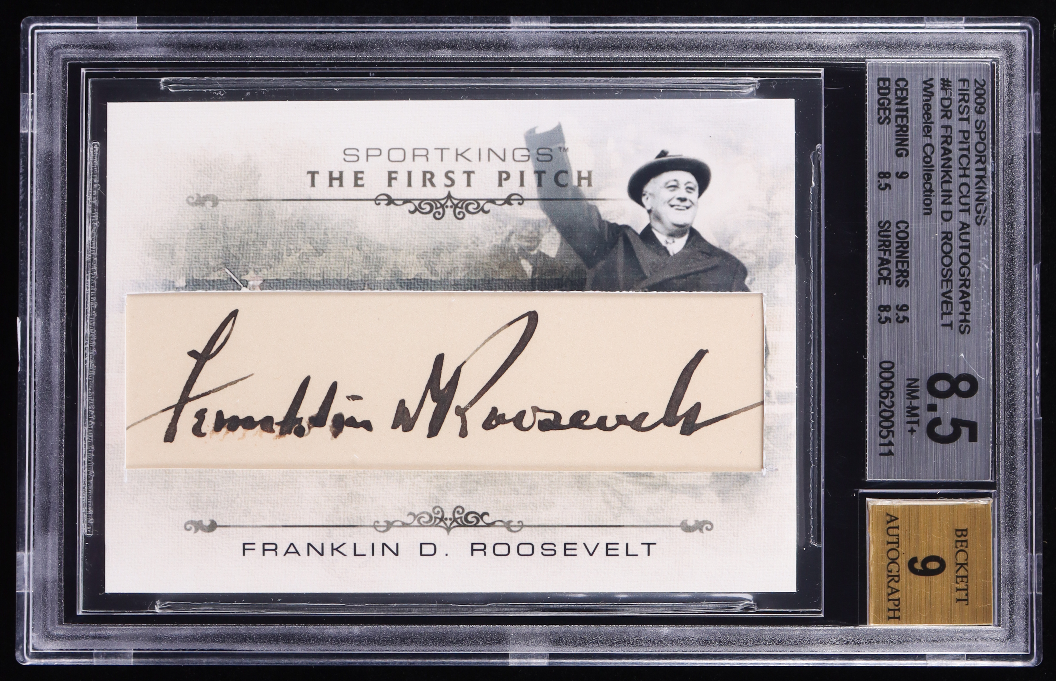 Franklin D. Roosevelt 2009 Sportkings First Pitch Cut Autographs #FDR ...