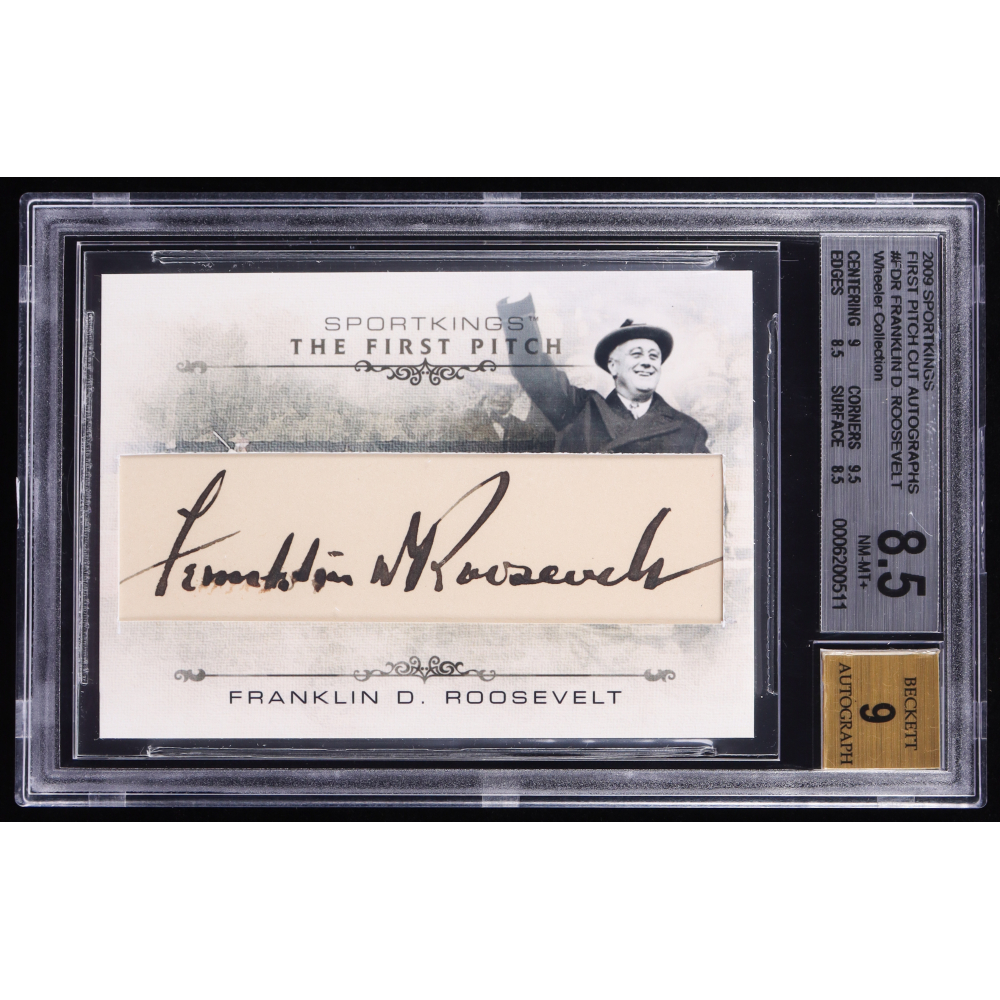 Franklin D. Roosevelt 2009 Sportkings First Pitch Cut Autographs #FDR ...