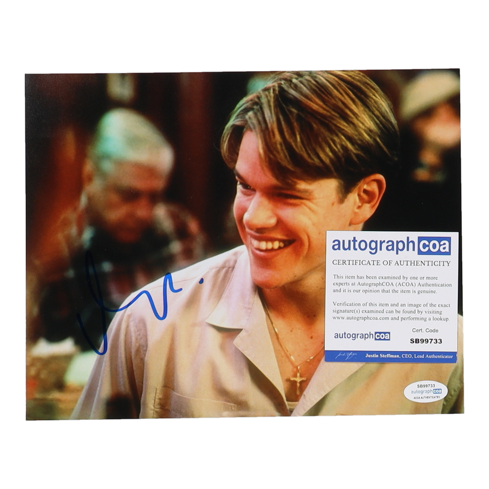 Matt Damon Signed "Good Will Hunting" 8x10 Photo (AutographCOA ...