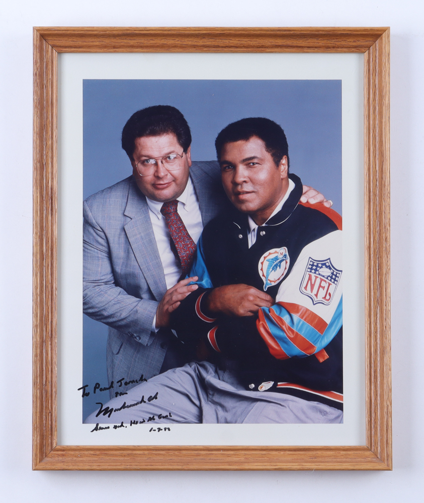 Muhammad Ali Signed Custom Framed Photo Display With Inscription (JSA ...