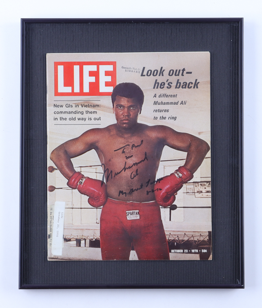 Muhammad Ali Signed Custom Framed 1970 Life Magazine Display With ...