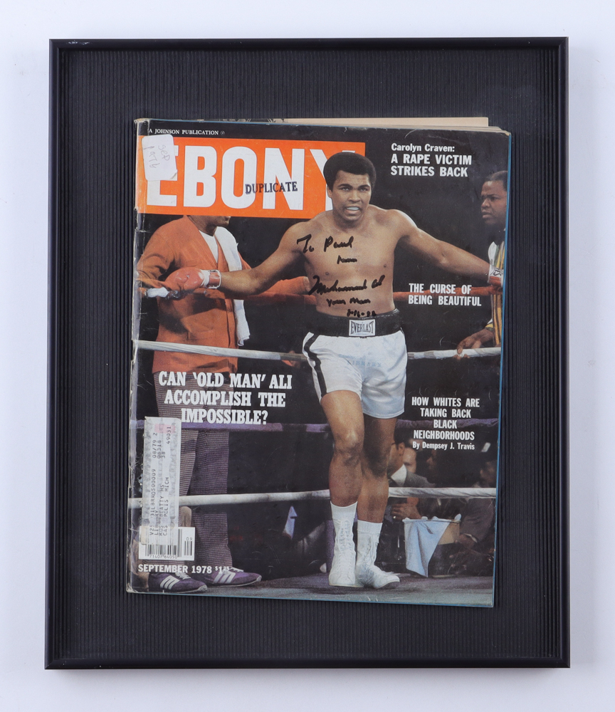 Muhammad Ali Signed Custom Framed 1978 Ebony Magazine Display With ...