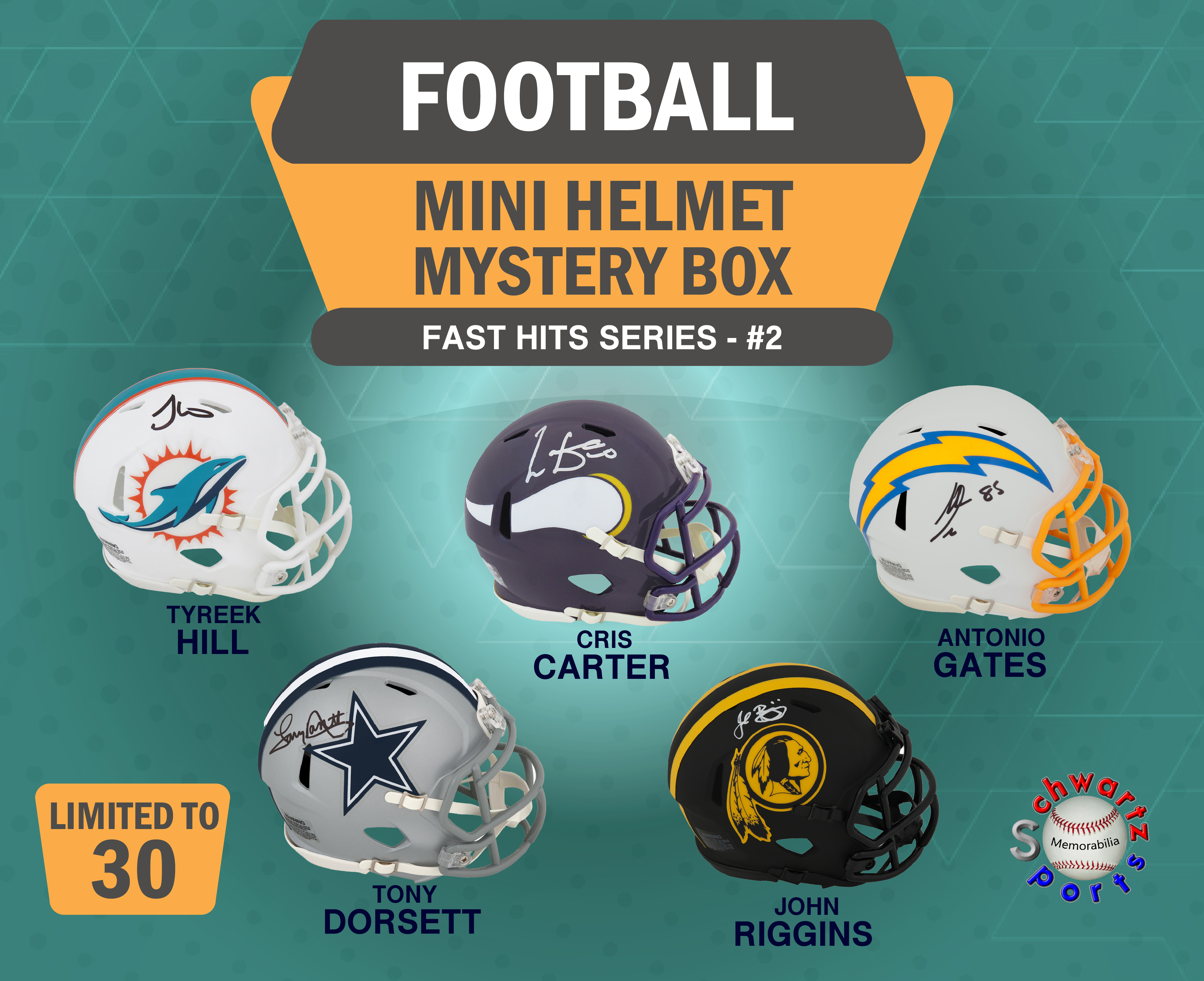 FOOTBALL MINI HELMET Signed Mystery Box – FAST HITS Series 2 (Limited ...
