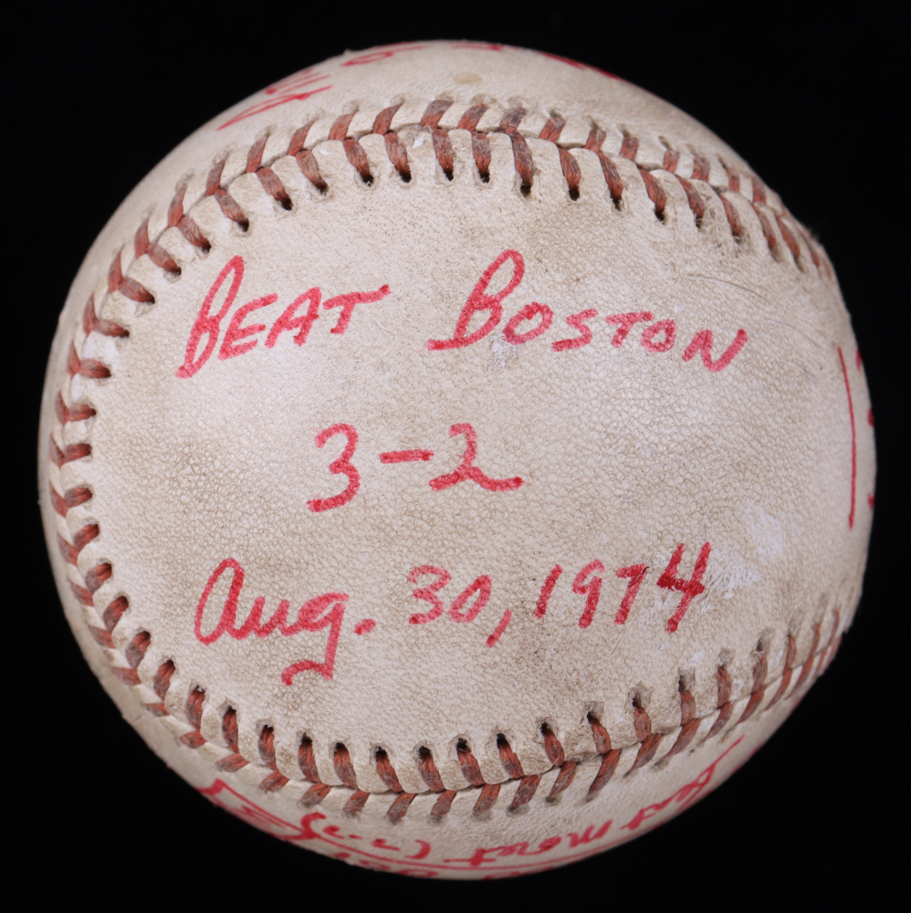 Bert Blyleven Game-Used Hand-Written Stat Baseball from 1974 for 13th ...