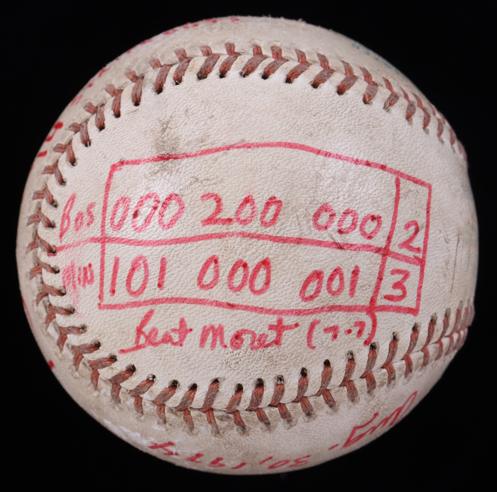 Bert Blyleven Game-Used Hand-Written Stat Baseball from 1974 for 13th ...