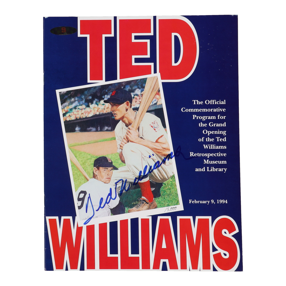 Ted Williams Signed 1994 Ted Williams Museum Grand Opening Original ...