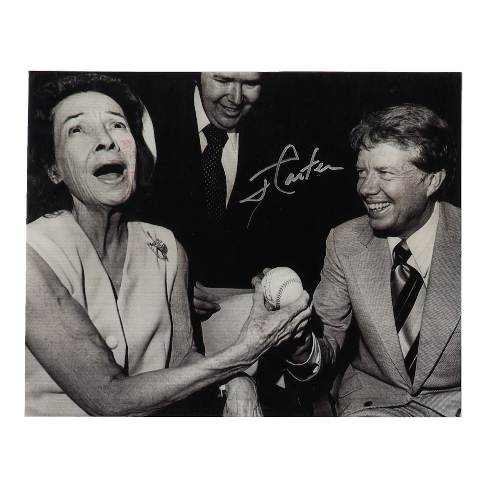Jimmy Carter Signed 8x10 Photo with Babe Ruth's widow (JSA) | Pristine ...