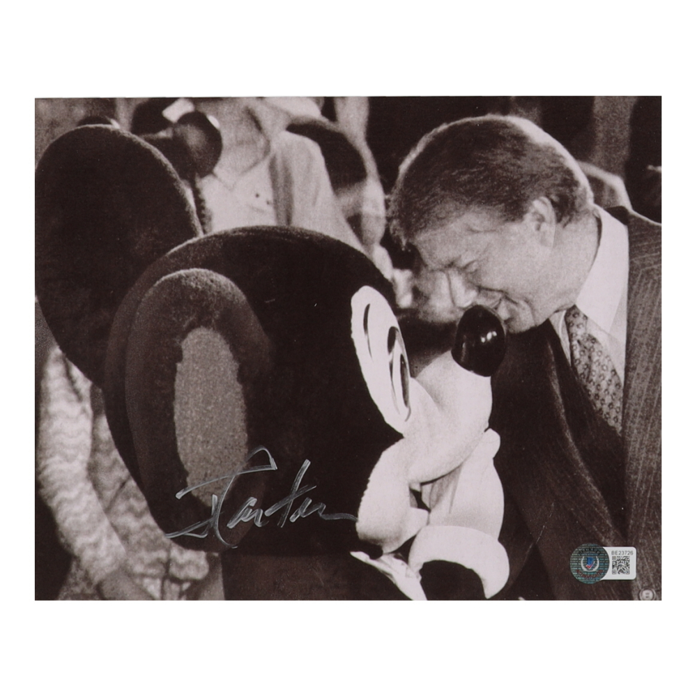 Jimmy Carter Signed 8x10 Photo with Mickey Mouse, Disney (Beckett ...