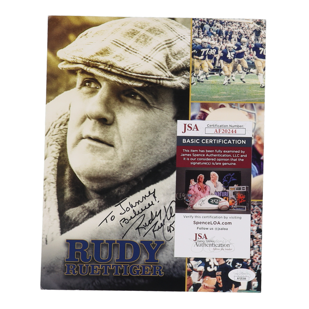 Rudy Ruettiger Signed Notre Dame Fighting Irish 8x10 Photo Inscribed ...
