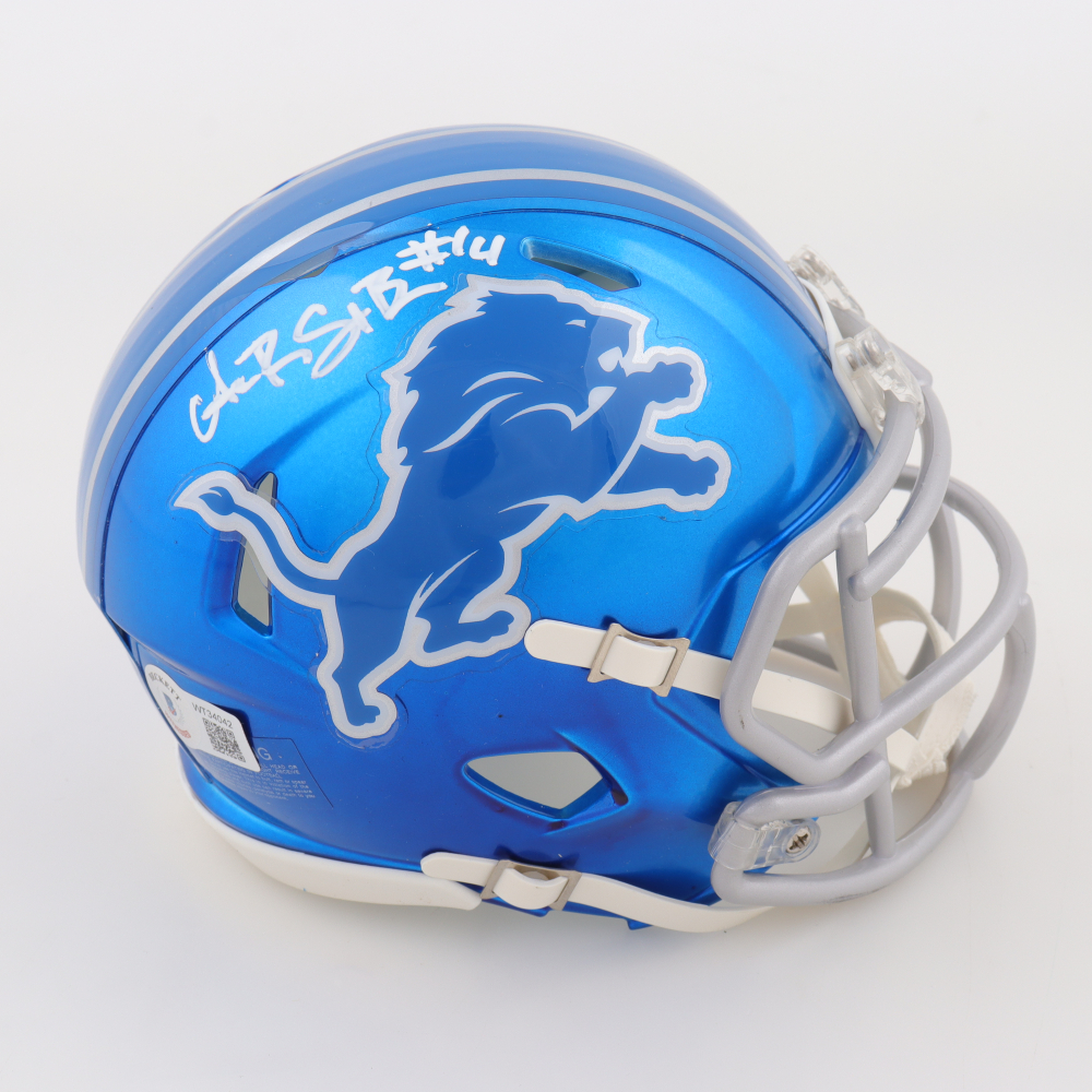 Amon-Ra St. Brown Signed Lions Flash Alternate Speed Mini Helmet ...